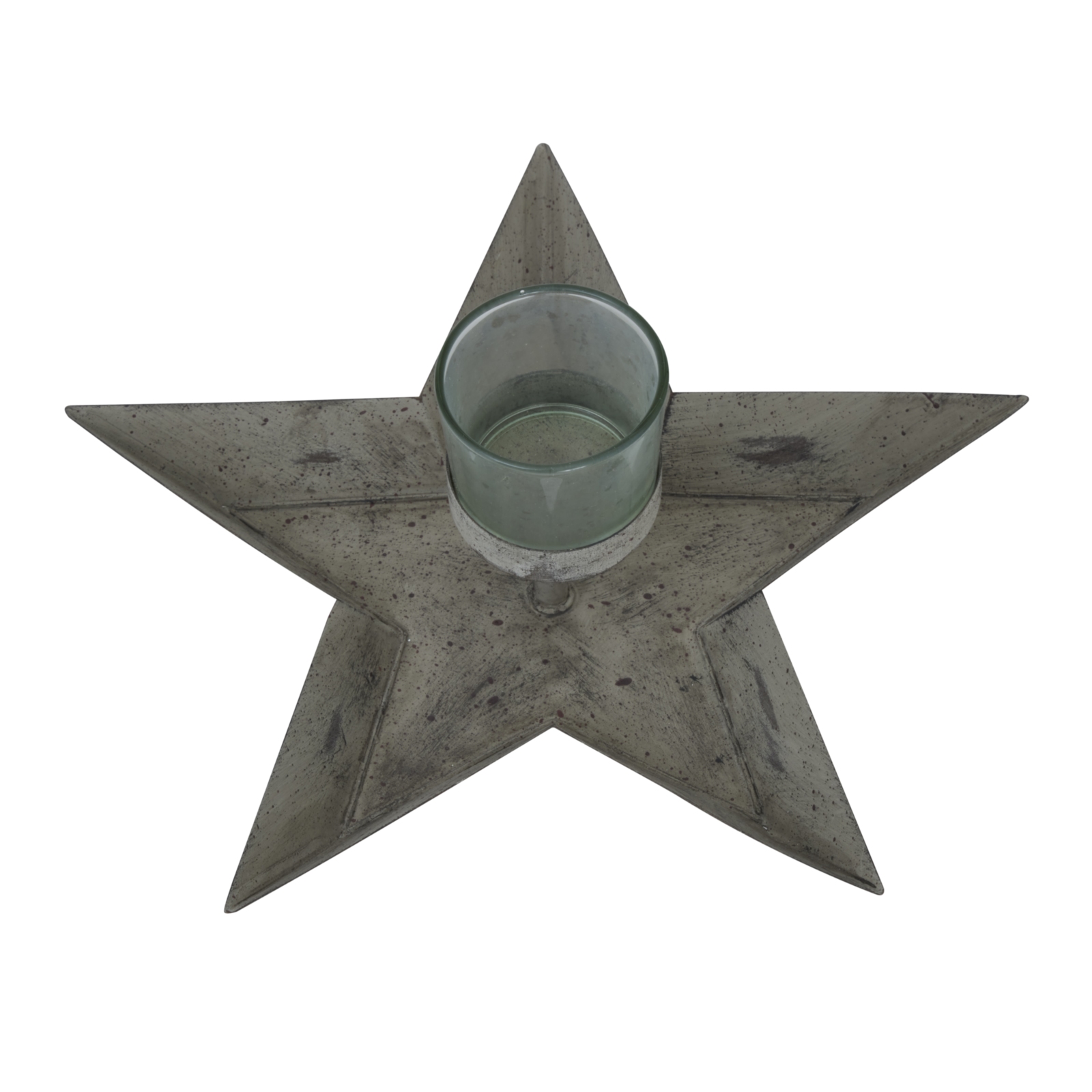Large Rustic Metal Star Tealight Stand With Glass Votive | Wholesale by ...