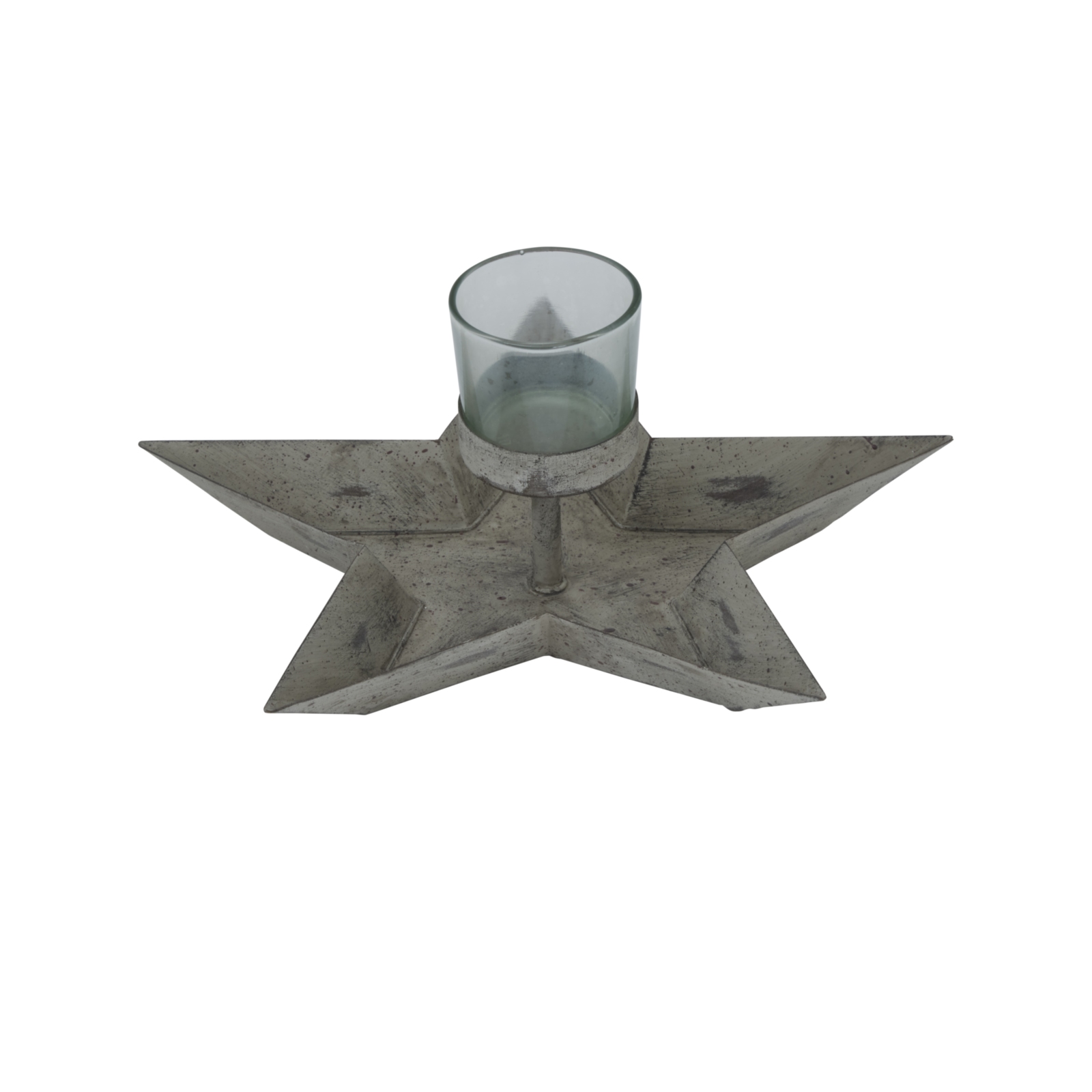 Large Rustic Metal Star Tealight Stand With Glass Votive | Wholesale by ...