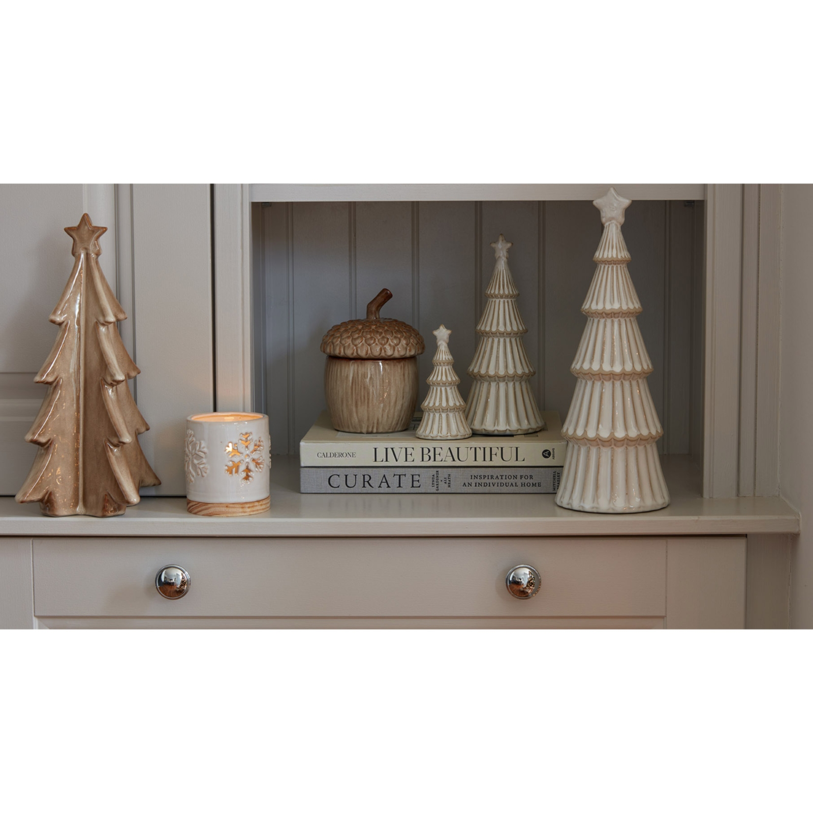 Large Alora Ceramic Crossed Tree With Star | Wholesale by Hill Interiors