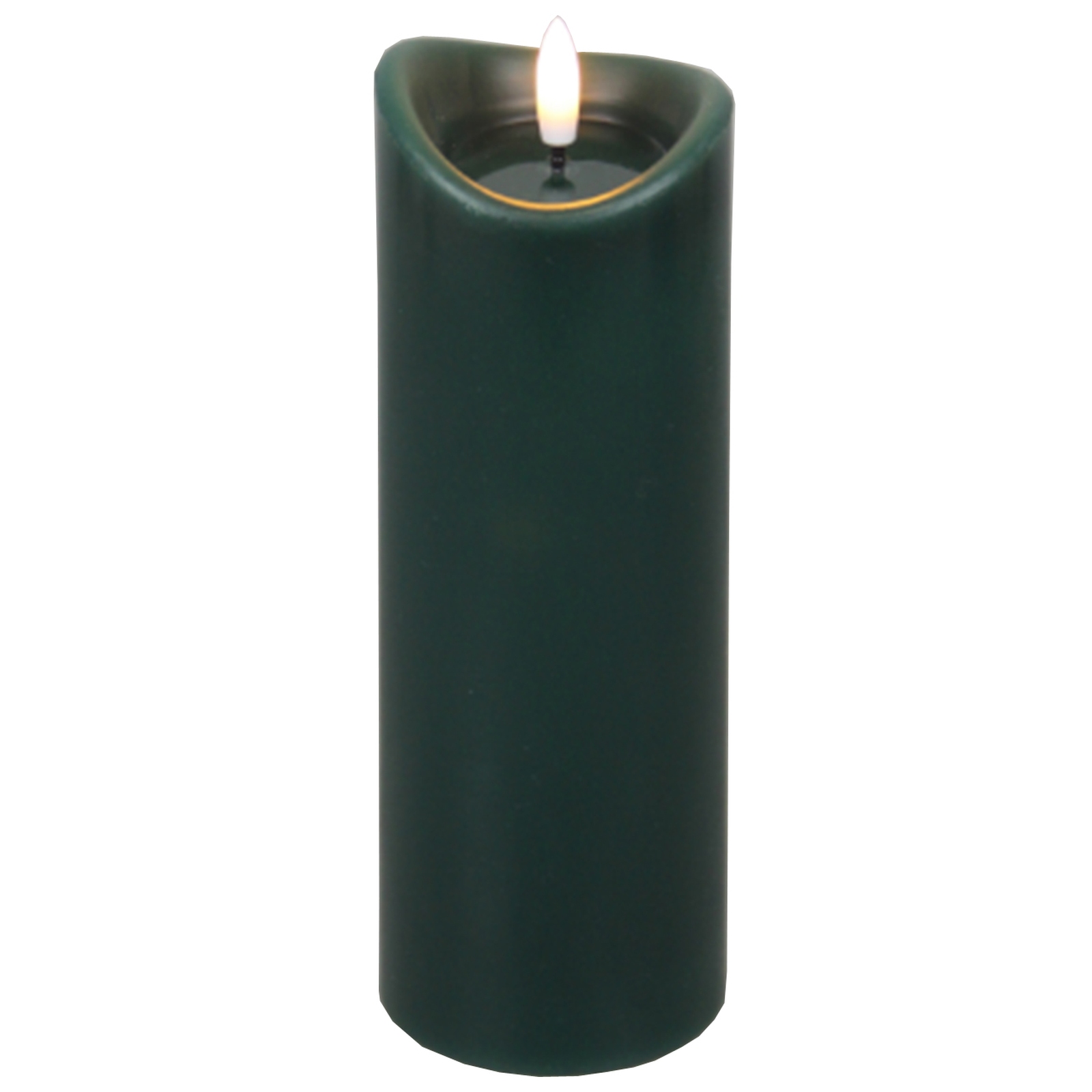 Luxe Collection Natural Glow 2.75x8 Green Melted LED Candle | Wholesale ...
